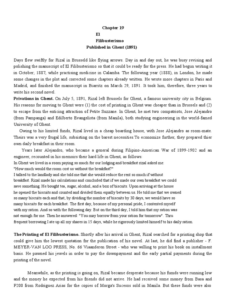 Rizal's Dedication and Publication of His Second Novel El ...
