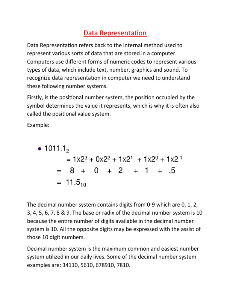 Data Representation | PDF Data Representation | PDF