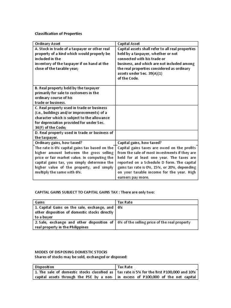 Capital Gain Taxation | PDF | Capital Gains Tax | Taxes
