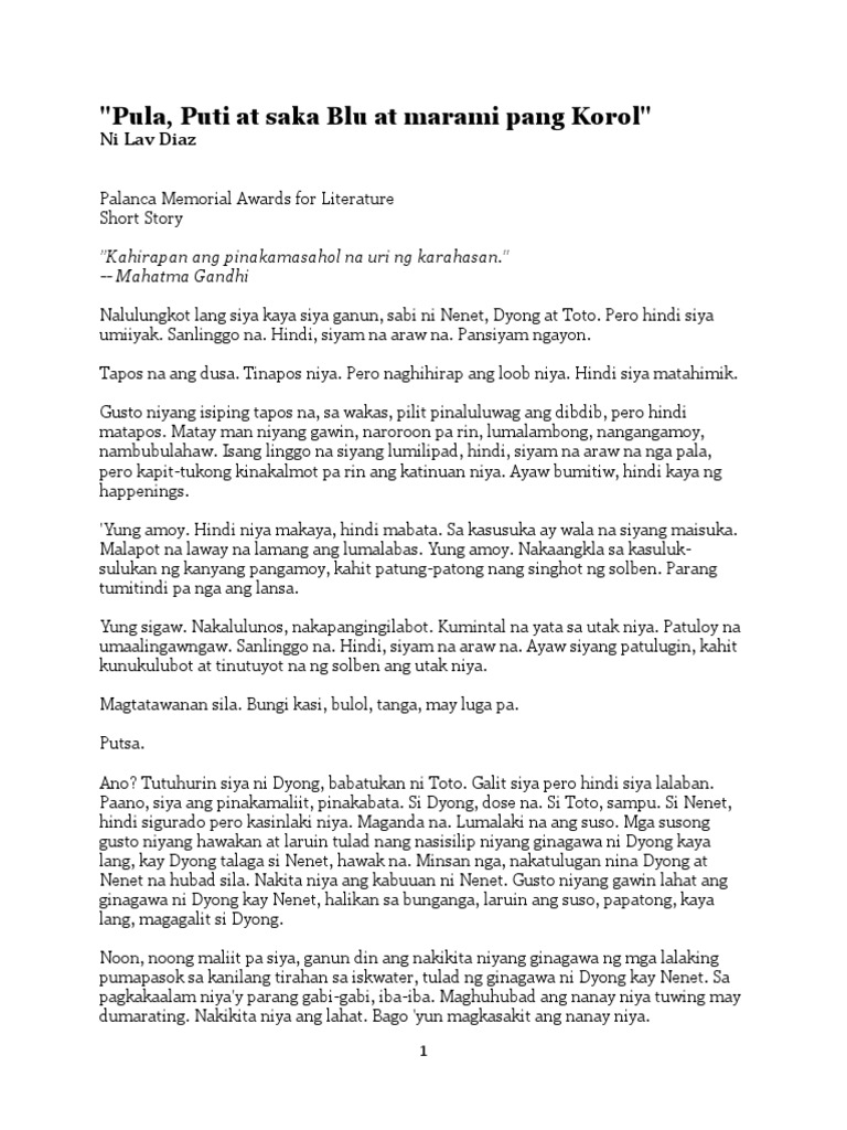Pula Puti at Saka Blu at Marami Pang Korol | PDF