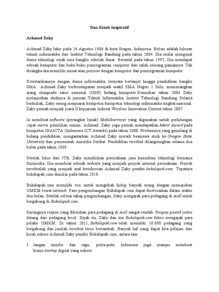 Dua Kisah Inspiratif | PDF