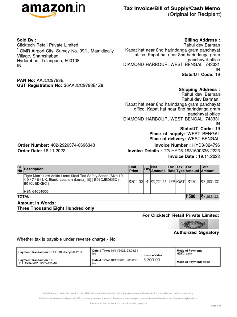 Invoice Safety Shoes | PDF | Invoice | Economies