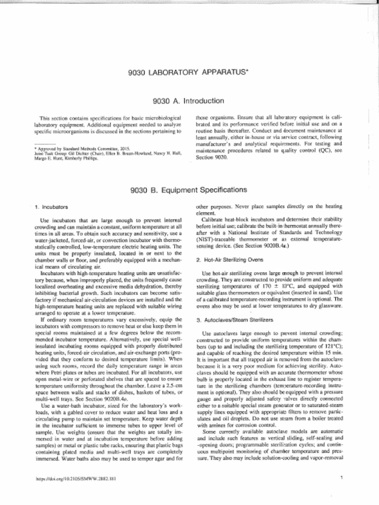 9030 - Laboratory Apparatus APHA | PDF