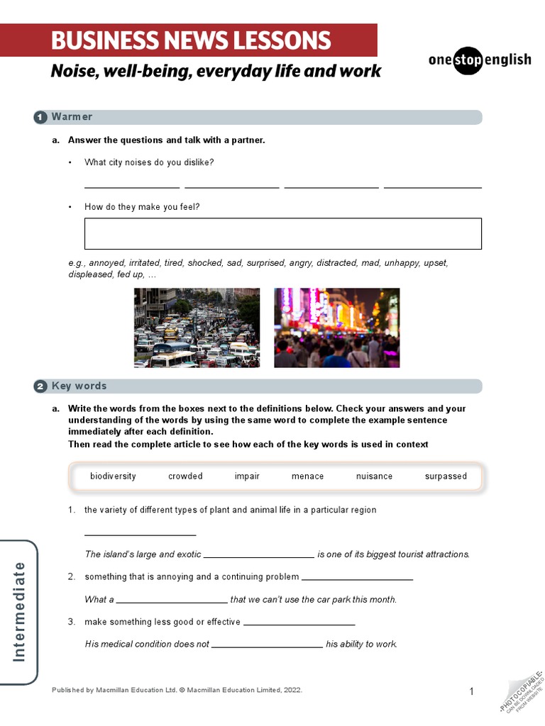 BN Noisepollution Intermediate Worksheet 434921 | PDF | Pollution ...