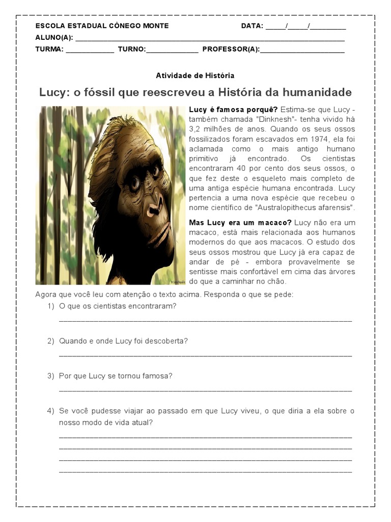 Lucy: O Fóssil que Mudou a História | PDF | Lucy (Australopithecus)