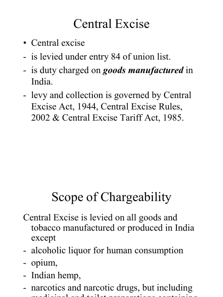 Central Excise | PDF | Excise | Taxation