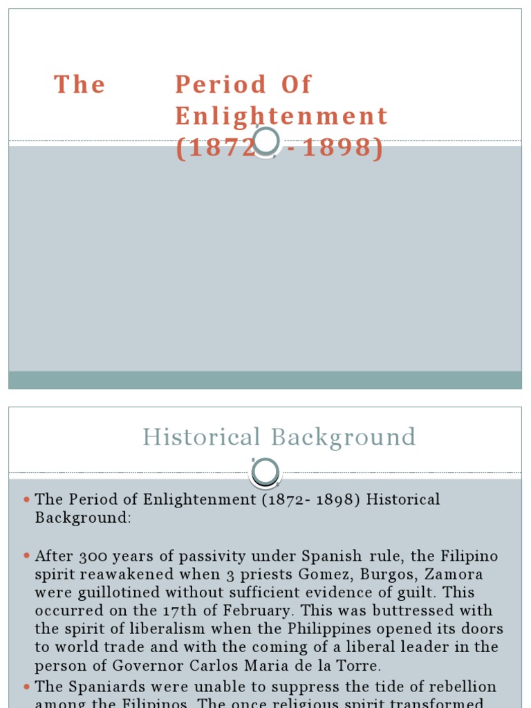 The Period of Enlightenment 1872 1898 | PDF | Philippines