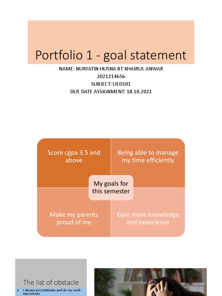 Ued101 Portfolio 1 - Goal Statement | PDF