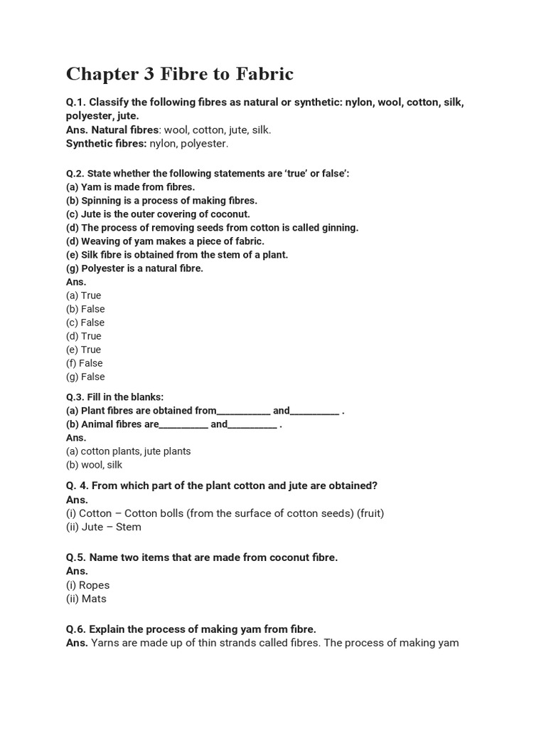 Fiber To Fabric | PDF | Textiles | Yarn