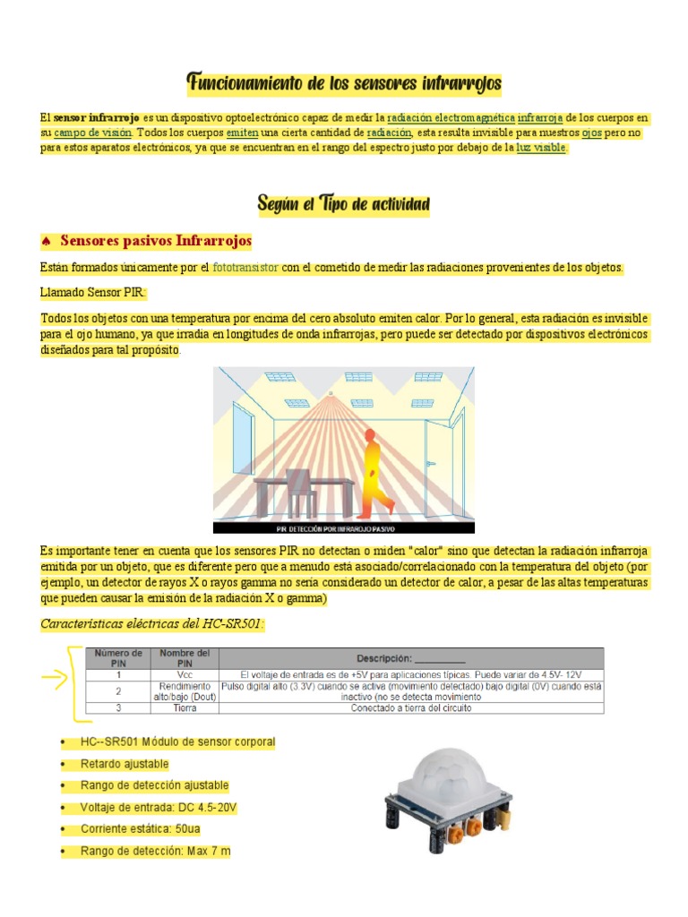 Resumen de Sensores Infrarrojos | PDF | Infrarrojo | Radiación ...