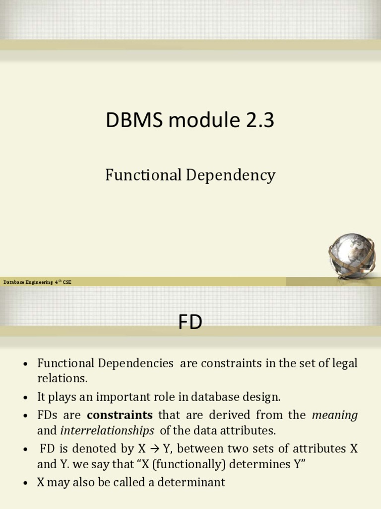 DBMS Module 2.3 Functional Dependency | PDF | Computer Data | Data ... DBMS Module 2.3 Functional Dependency | PDF | Computer Data | Data ...