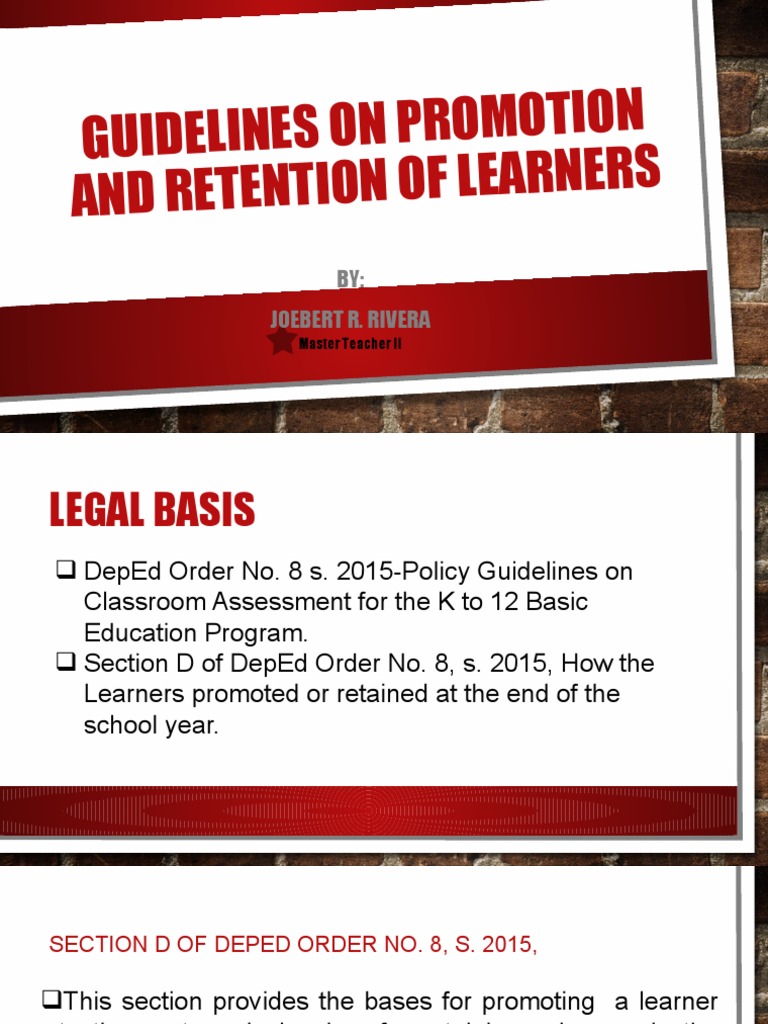 Retention and Promotion | Download Free PDF | Educational Stages ...