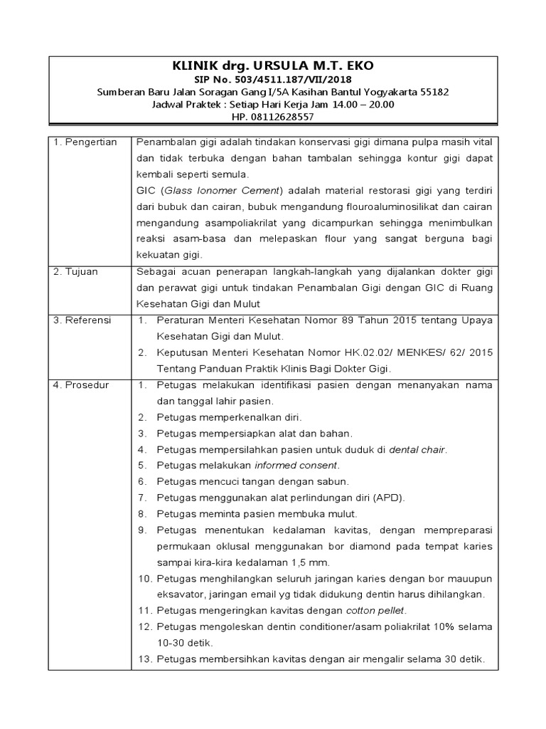 5 - Penambalan Gigi Dengan Gic | PDF