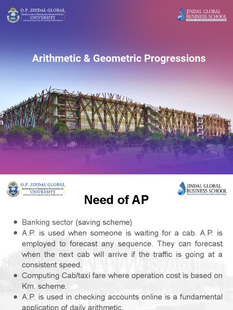 Analyzing Arithmetic and Geometric Progressions | PDF | Sequence | Numbers