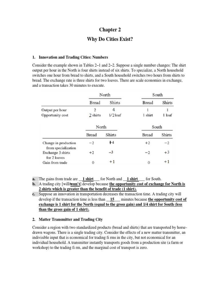 Chapter 2 Why Do Cities Exist | PDF | Labour Economics | Comparative Advantage