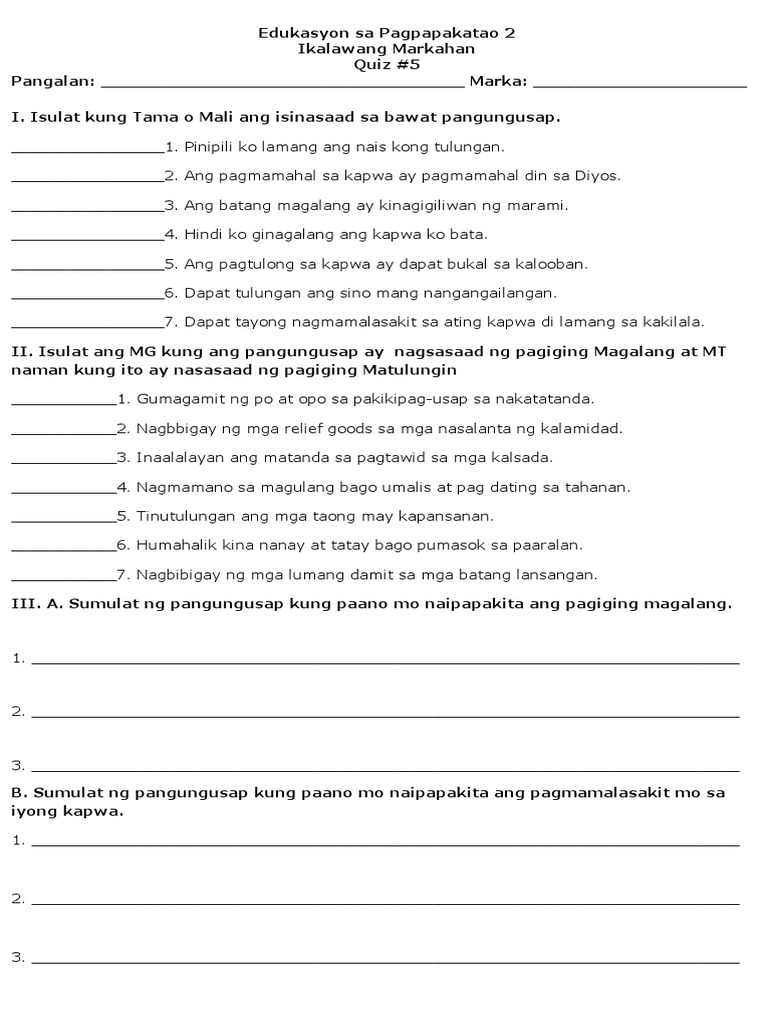 Quiz 5 Second Grading | PDF