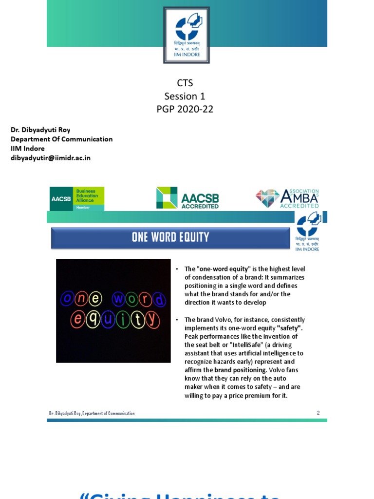 CTS PPT s1 2020 | PDF | Brand | Psychology