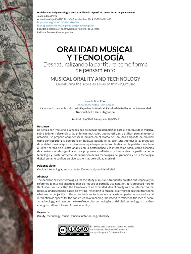 Admin, 08 E040 PEREZ | PDF | Partituras | Arte de performance