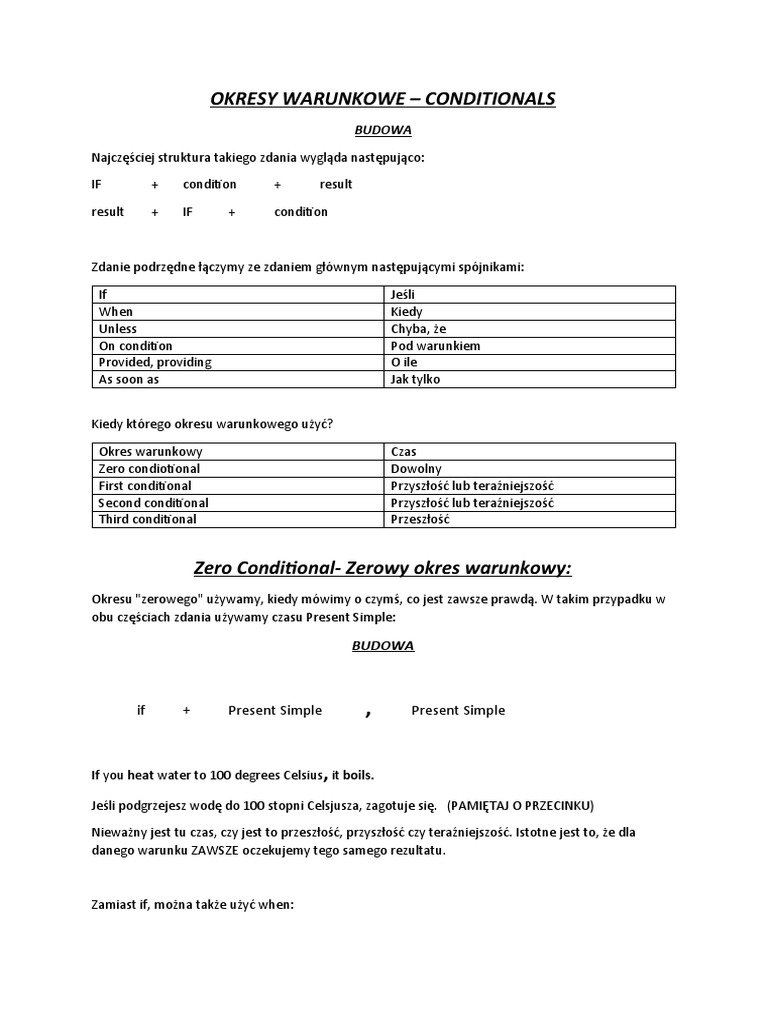 Okresy Warunkowe | PDF