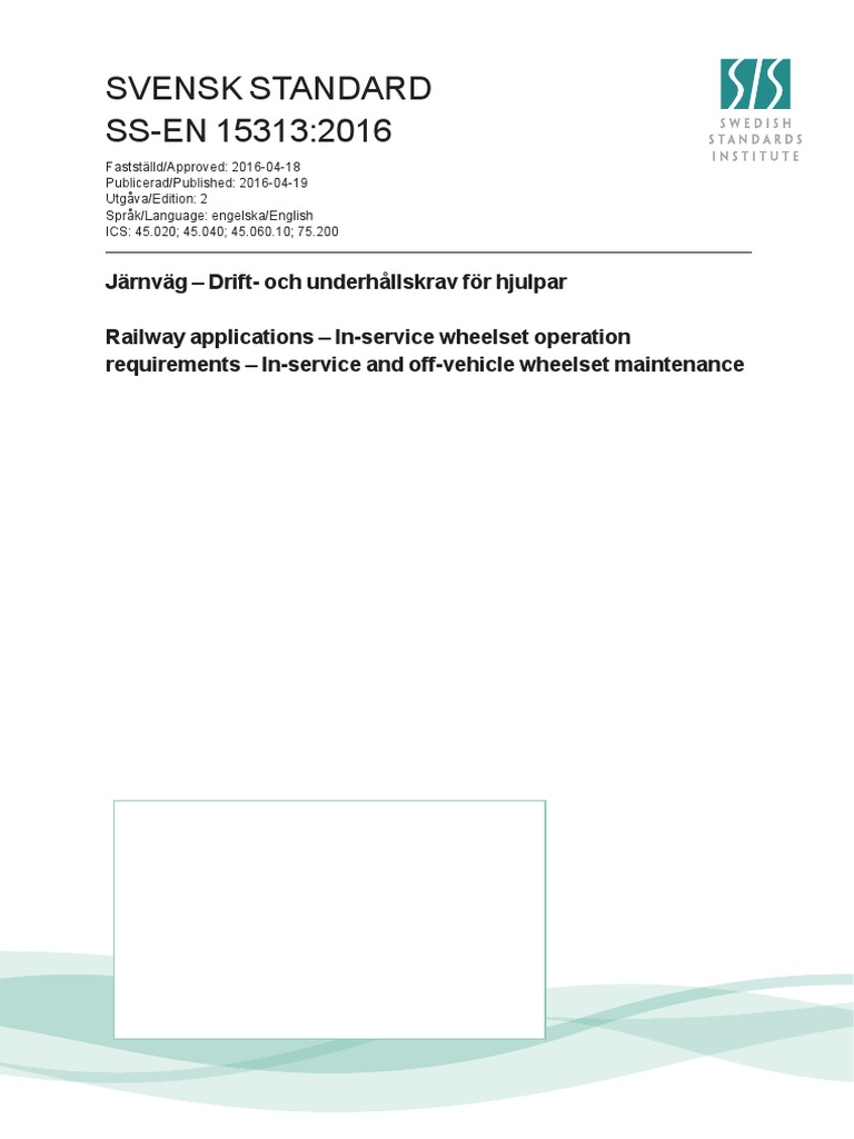 EN 15313-2016-EN-Passenger Wheel Set Assembly | PDF