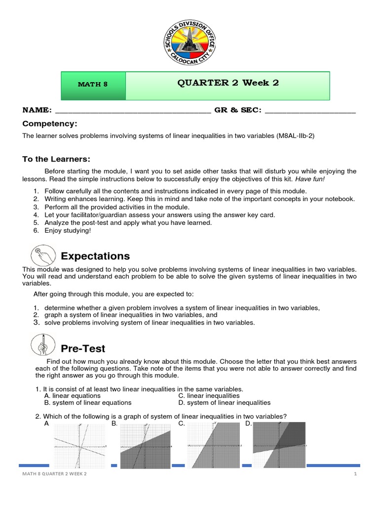 Math 8 QTR 2 Week 2 | PDF