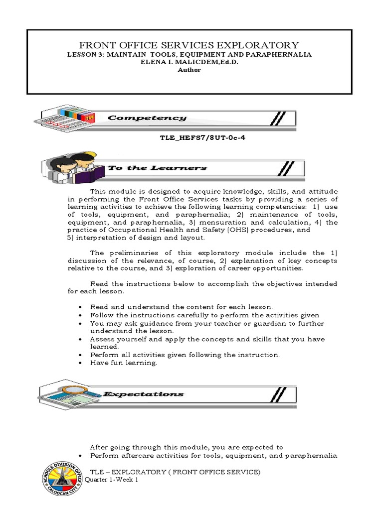 7 8 TLE Front Office Services WEEK 3 | PDF | Business | Technology ...