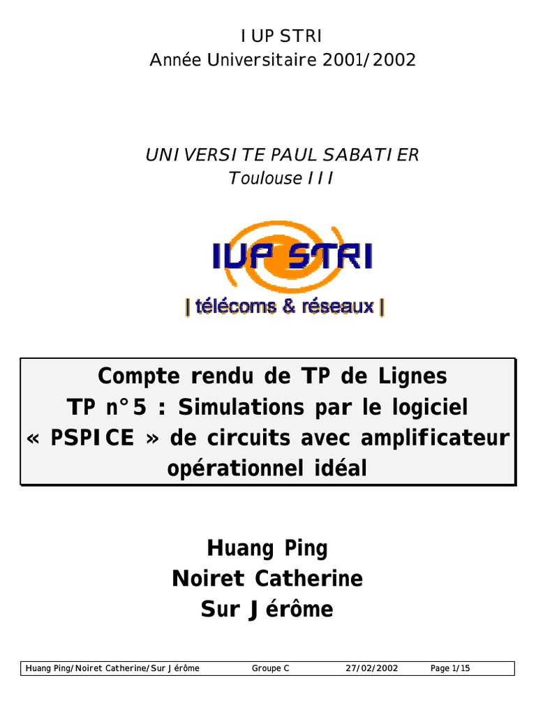 Compte Rendu de TP de Lignes TP N°5 - Simulations Par Le Logiciel ... | PDF