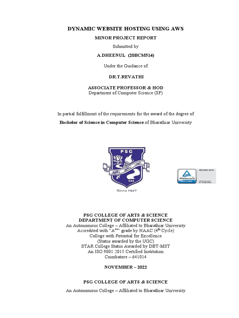 20BCM514 - Dynamic Website Hosting Using AWS | PDF | Php | Software Testing