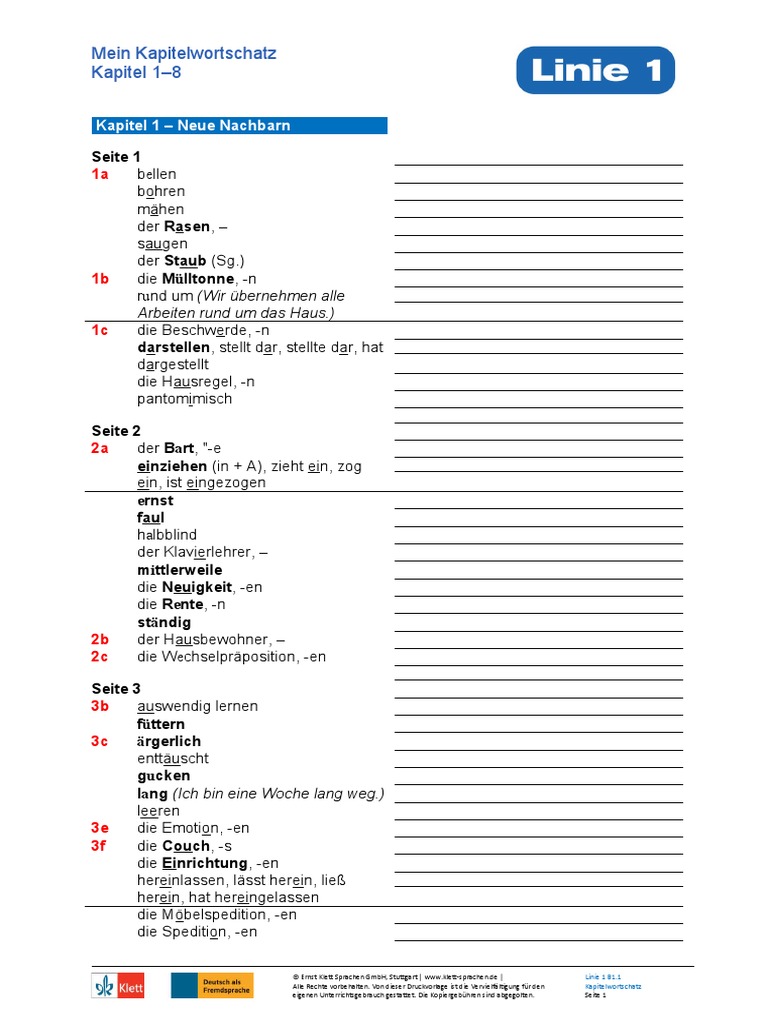 Kopiervorlagen Linie1 B1.1 _ Linie 1 B1 Arbeitsblätter Pdf – NTUNZ