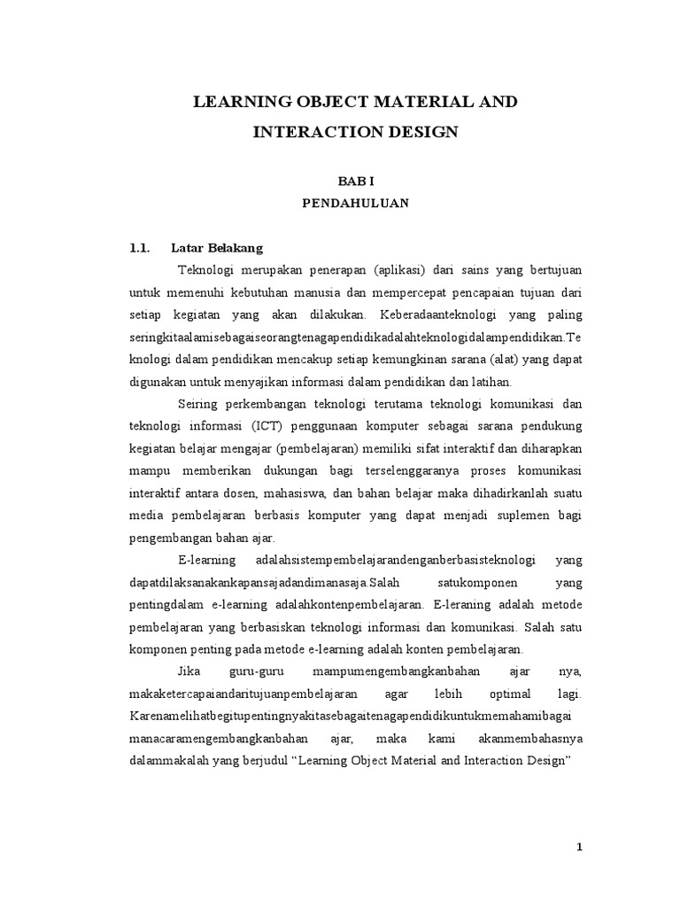 Learning Object Material and Interaction Design | PDF