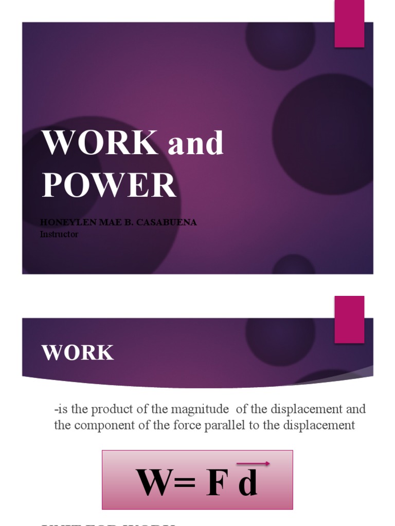 Work Power Mechanical Energy | PDF | Force | Watt