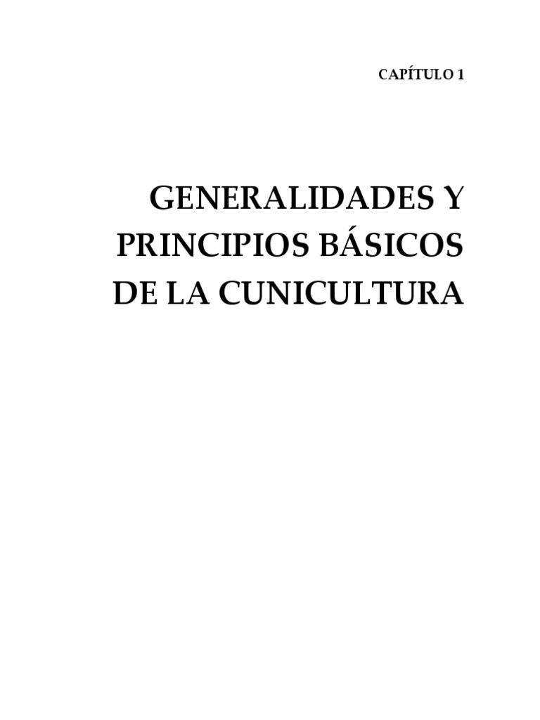 CAPÍTULO 1_Generalidades y ppios basicos de la cunicultura | PDF