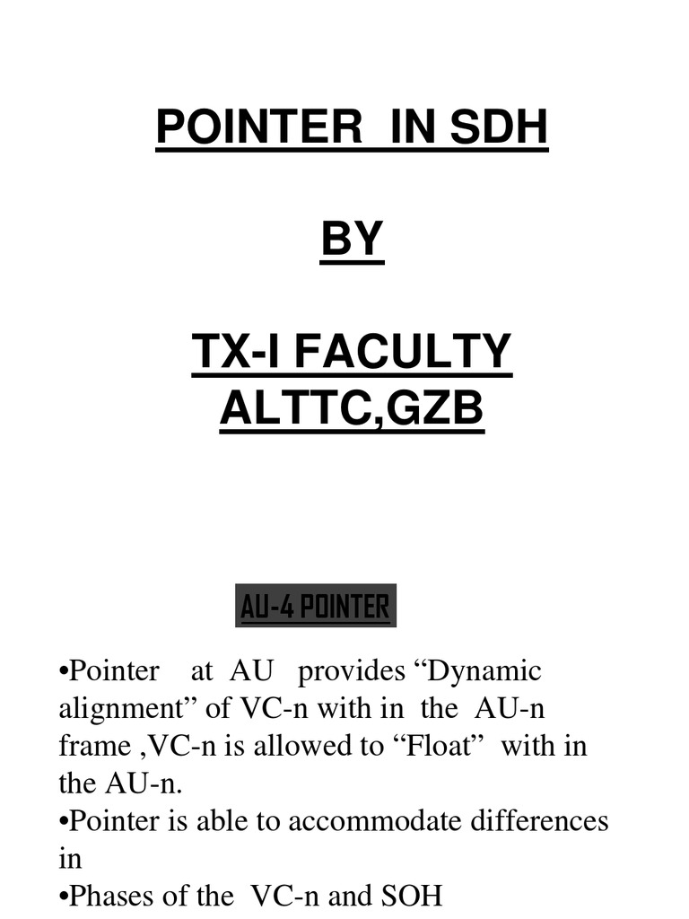 Pointer Action in SDH | PDF | Pointer (Computer Programming) | Bit