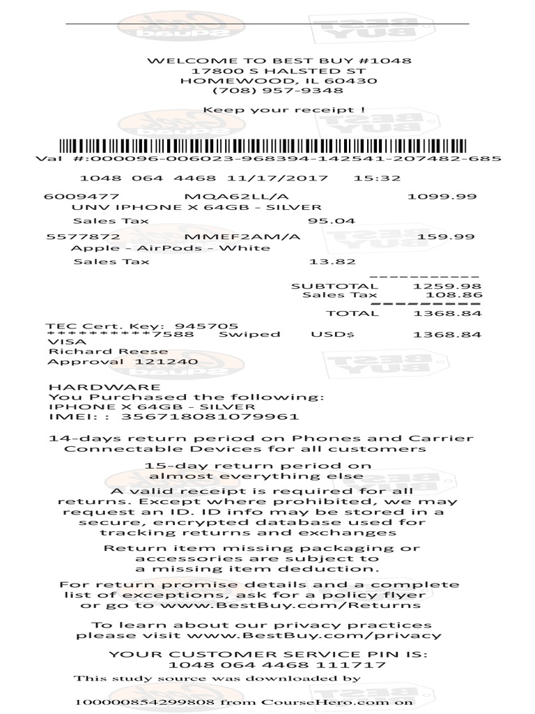 Best Buy Usa PDF | PDF | I Phone | Receipt