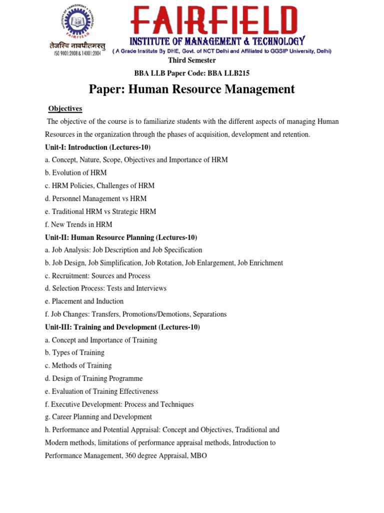 HRM Notes | PDF | Human Resource Management | Human Resources