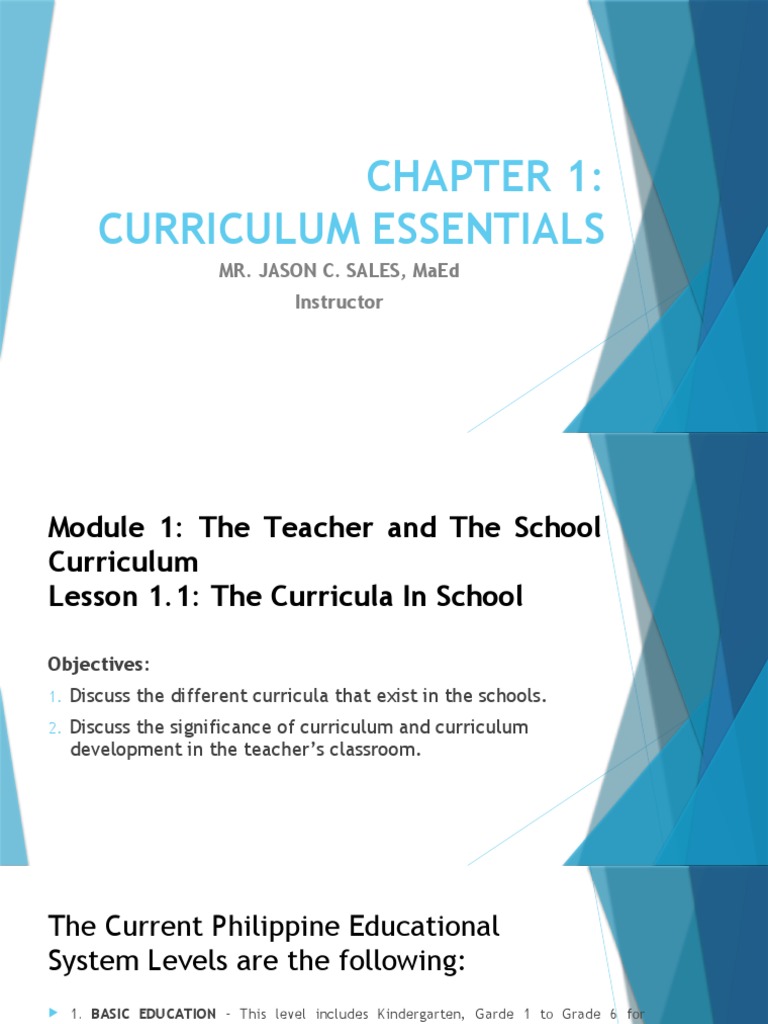 Module 1 - Lesson 1.1 | PDF | Curriculum | Teachers
