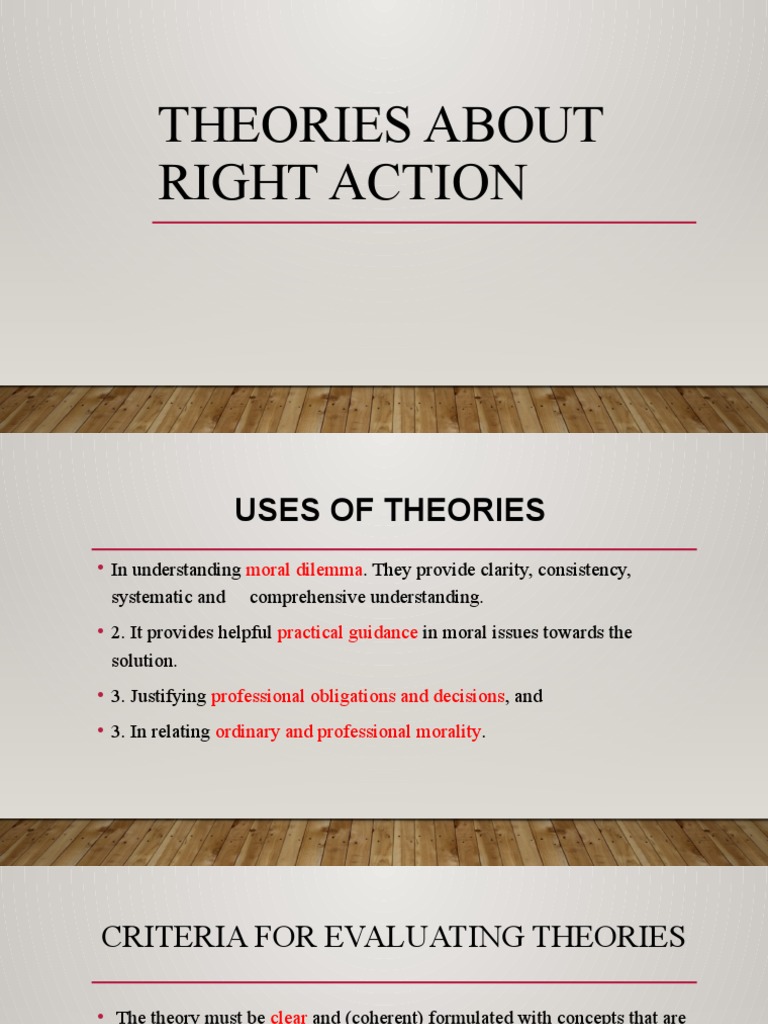 Theories of Right Action | PDF | Utilitarianism | Morality