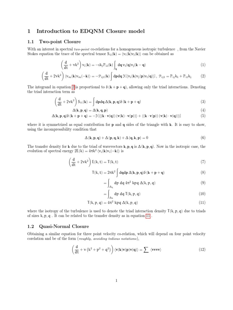 Report - Project: Fractional EDQNM 2021 | PDF | Continuum Mechanics ...