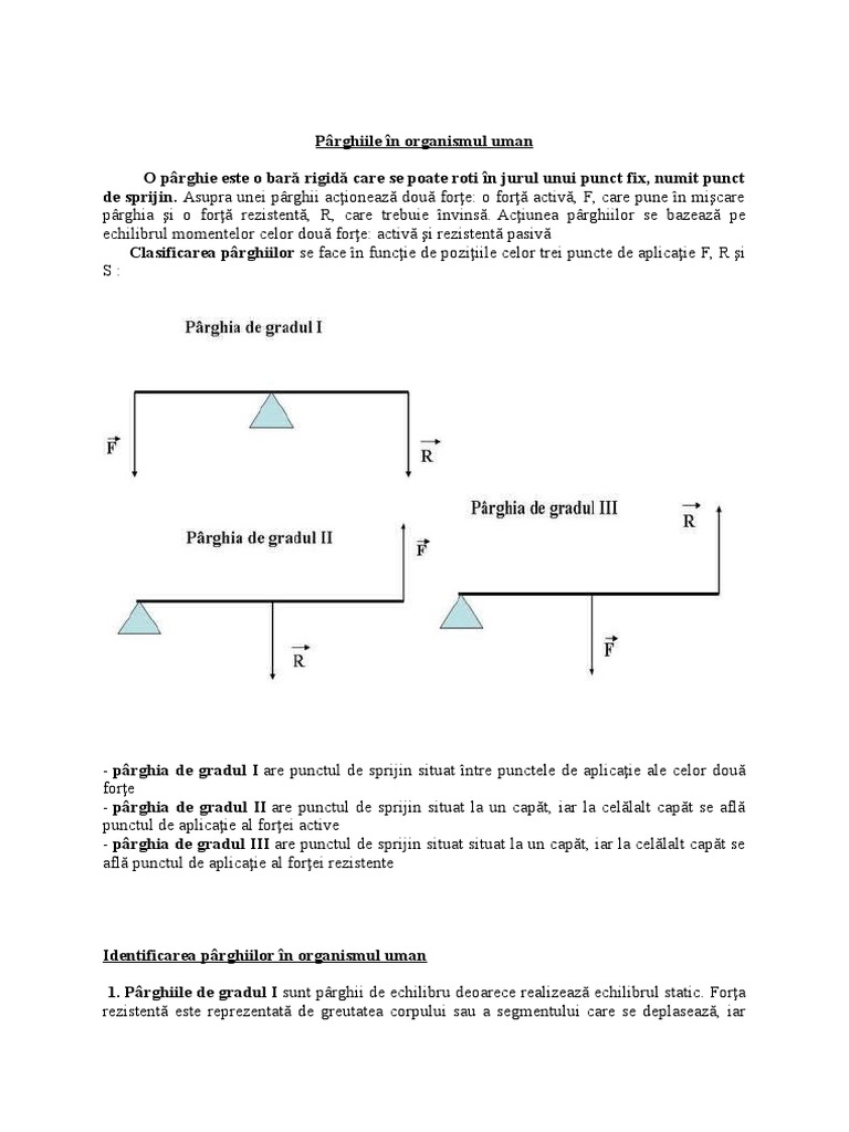 Pârghiile în organismul uman | PDF