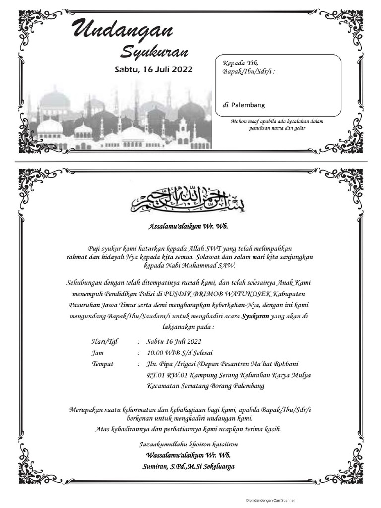 Undangan Pak Sumiran Oke | PDF