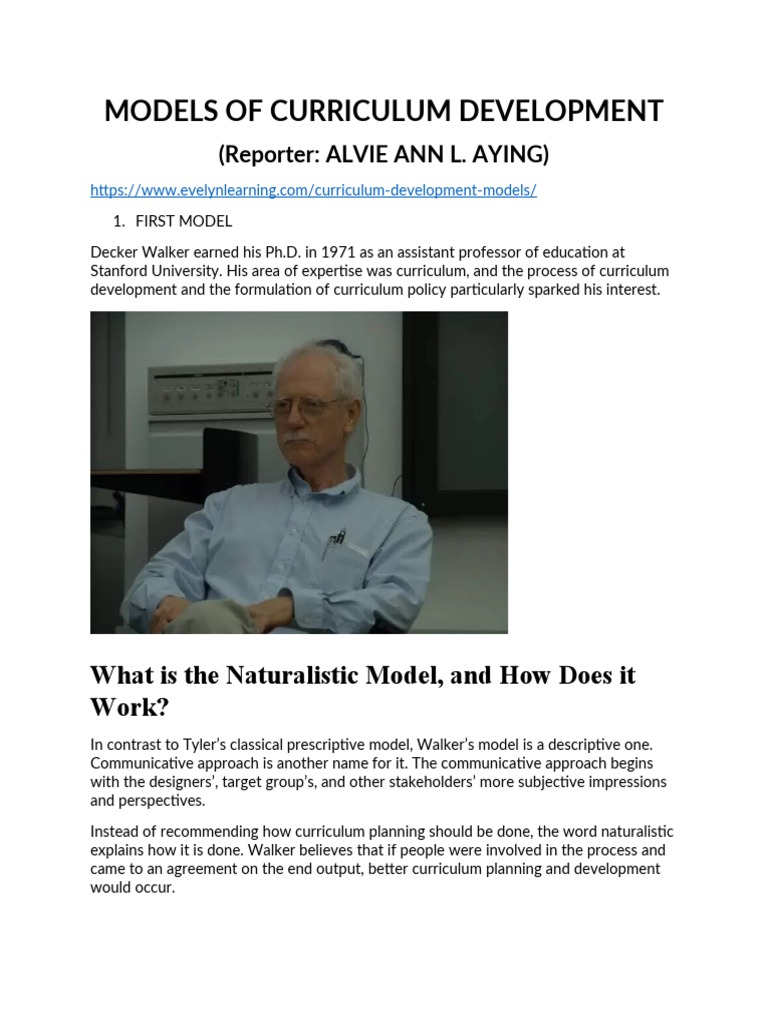 Models of Curriculum | PDF | Curriculum | Teachers