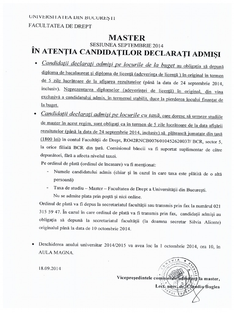 Rezultate Admitere 2014 Cariera Judiciara | PDF