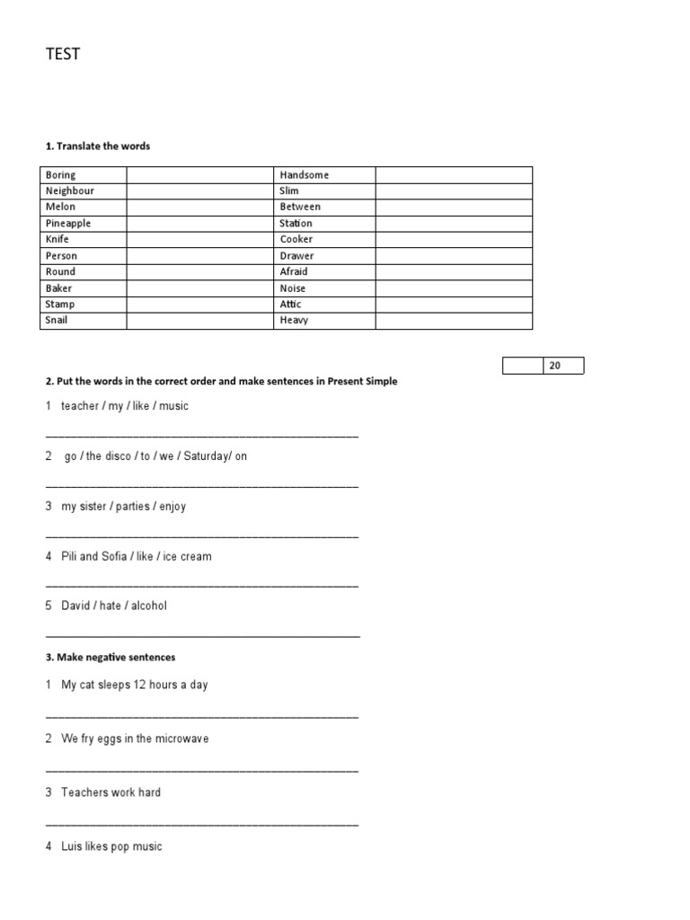 Test Grade 5 | PDF