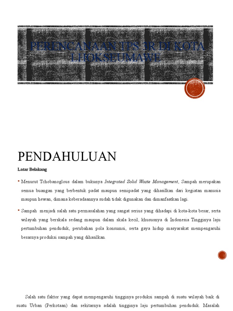 PERENCANAAN TPS 3R Di Kota Lhokseumawe | PDF
