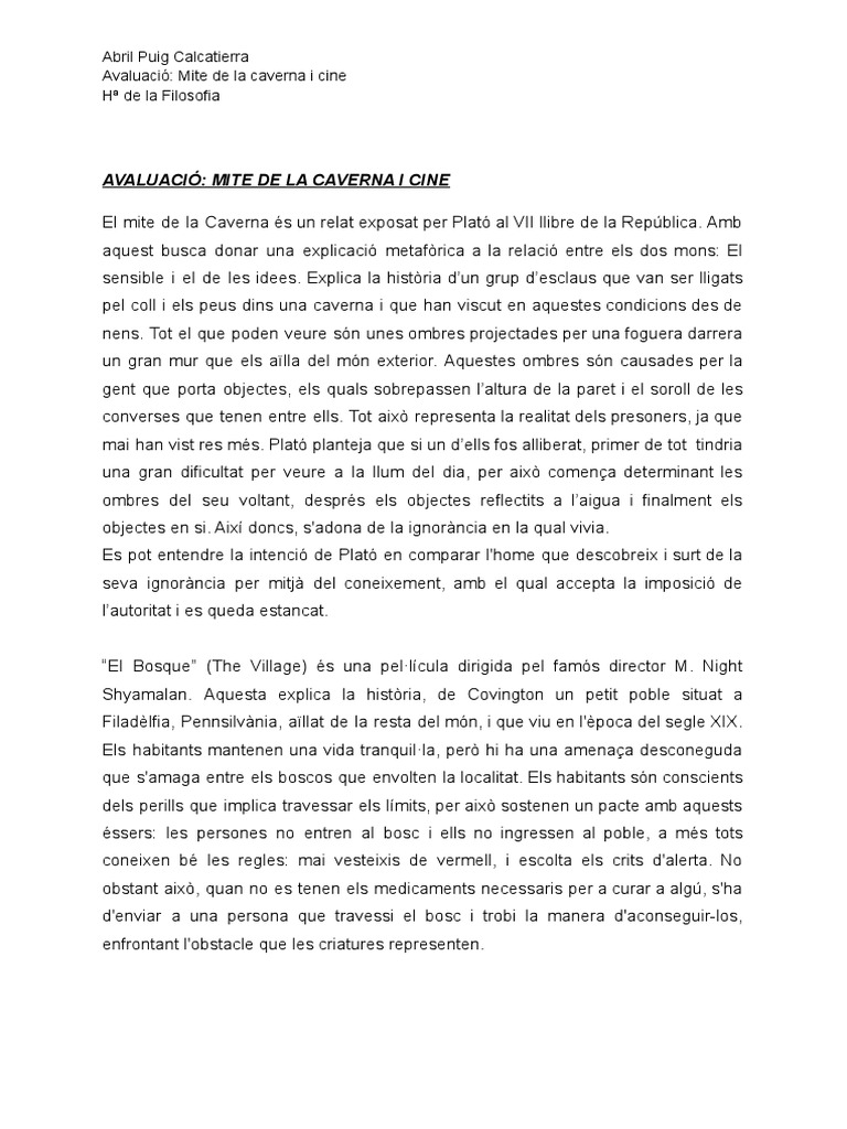 Mite de La Caverna I El Bosque | PDF