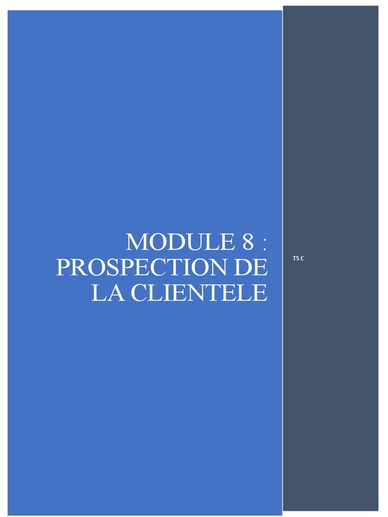 Module 8 Prospection de La Clientele | PDF
