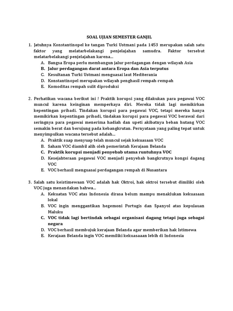 Ujian SMT 1 Sej - Ind Xi (Nur) | PDF