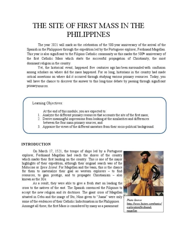 (RPH) Butuan or Limasawa - The Site of The First Mass in The Philippines | PDF | Social Science ...
