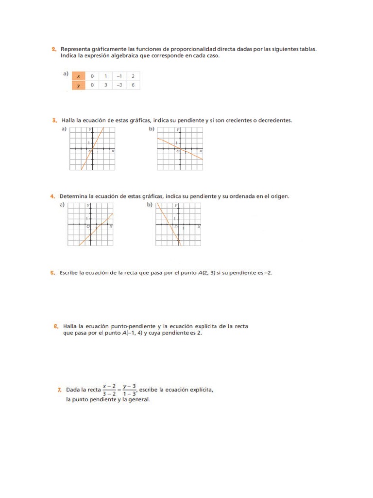 Funciones Lineal y Cuadratica 3o Eso | PDF