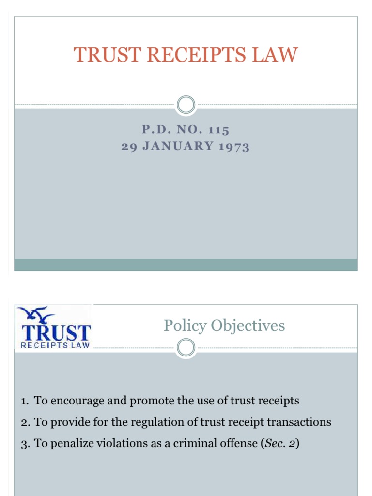 Trust Receipts Law | Security Interest | Financial Transaction